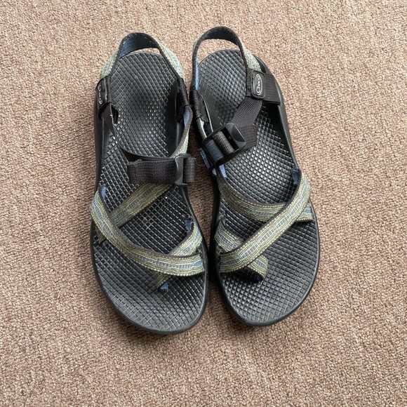 Chaco | Shoes | Chacos Sandals Blue Green Womens 9 Toe Loop Vibram ...